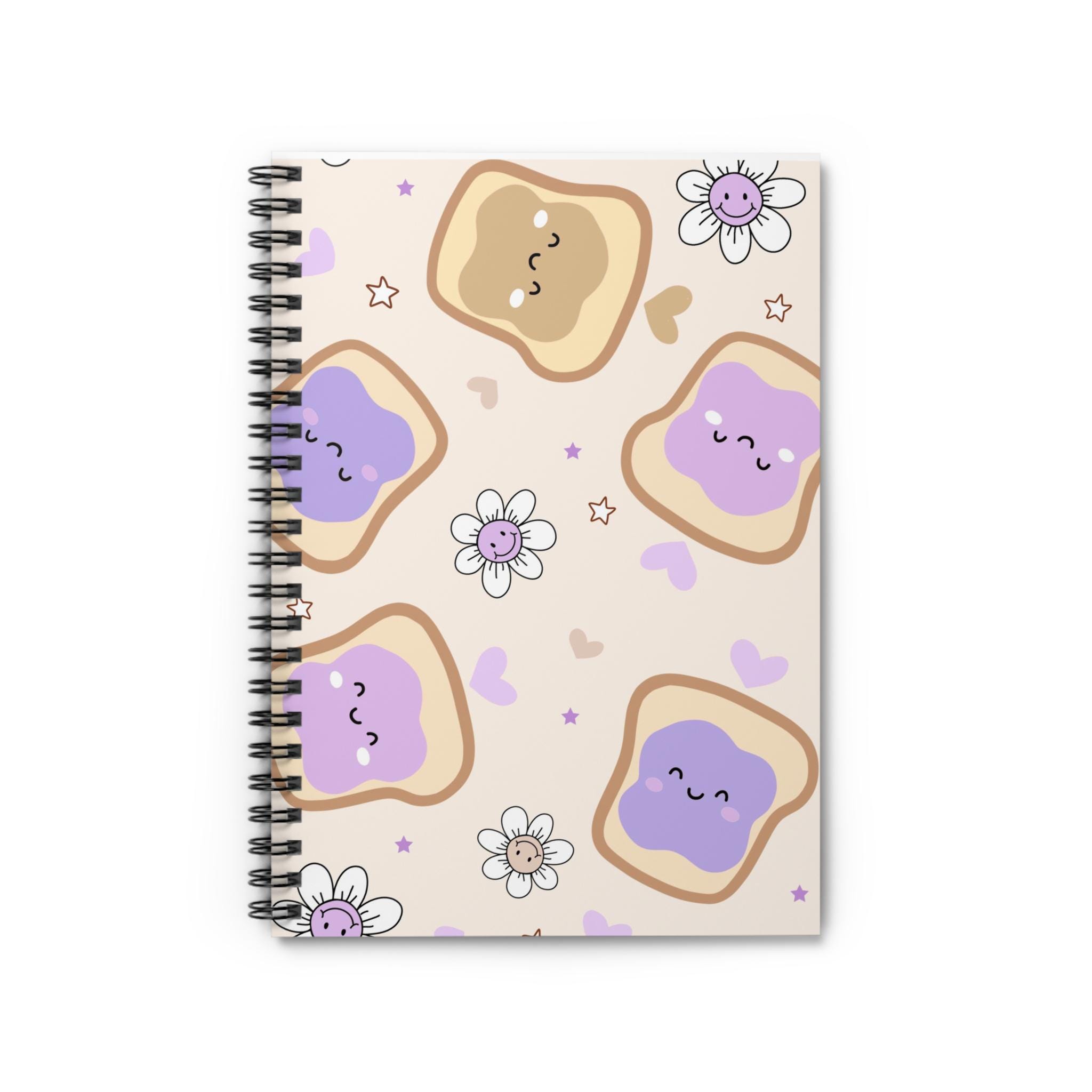 Spiral Notebook Cute Seamless Peanut Butter and Jelly Design, Ruled ...