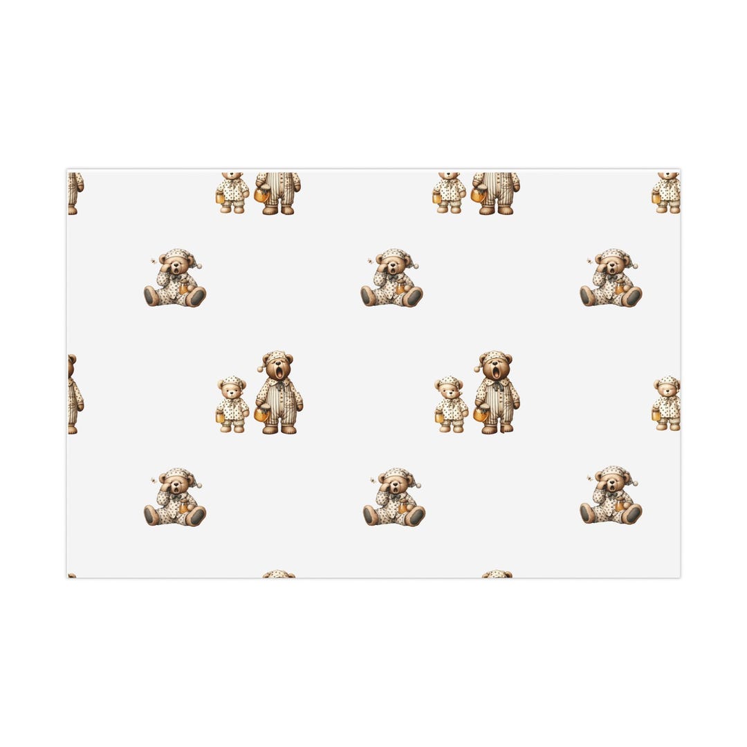 Gift Wrap Paper, Sleepy Bear Pattern for Baby Showers & Birthdays Cute ...