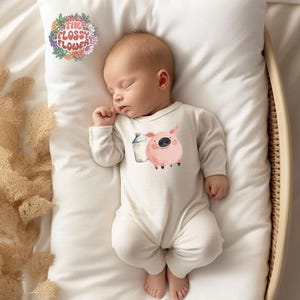 Piggy and Milk Romper-baby Piggy Sleeper-cute Piggy Outfit-baby Farm ...