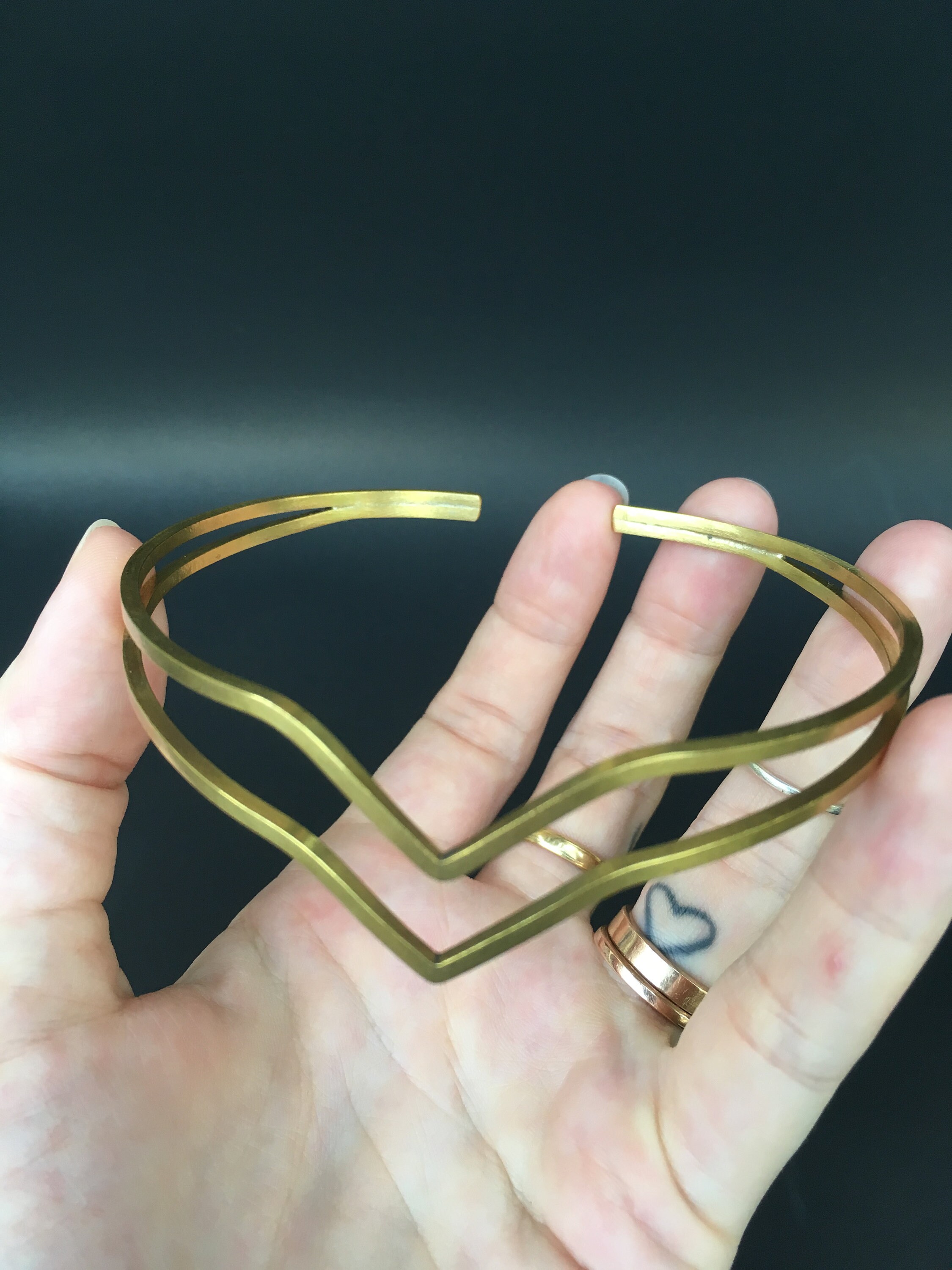 Brass Upper Arm Cuff - Double Triangle - Etsy