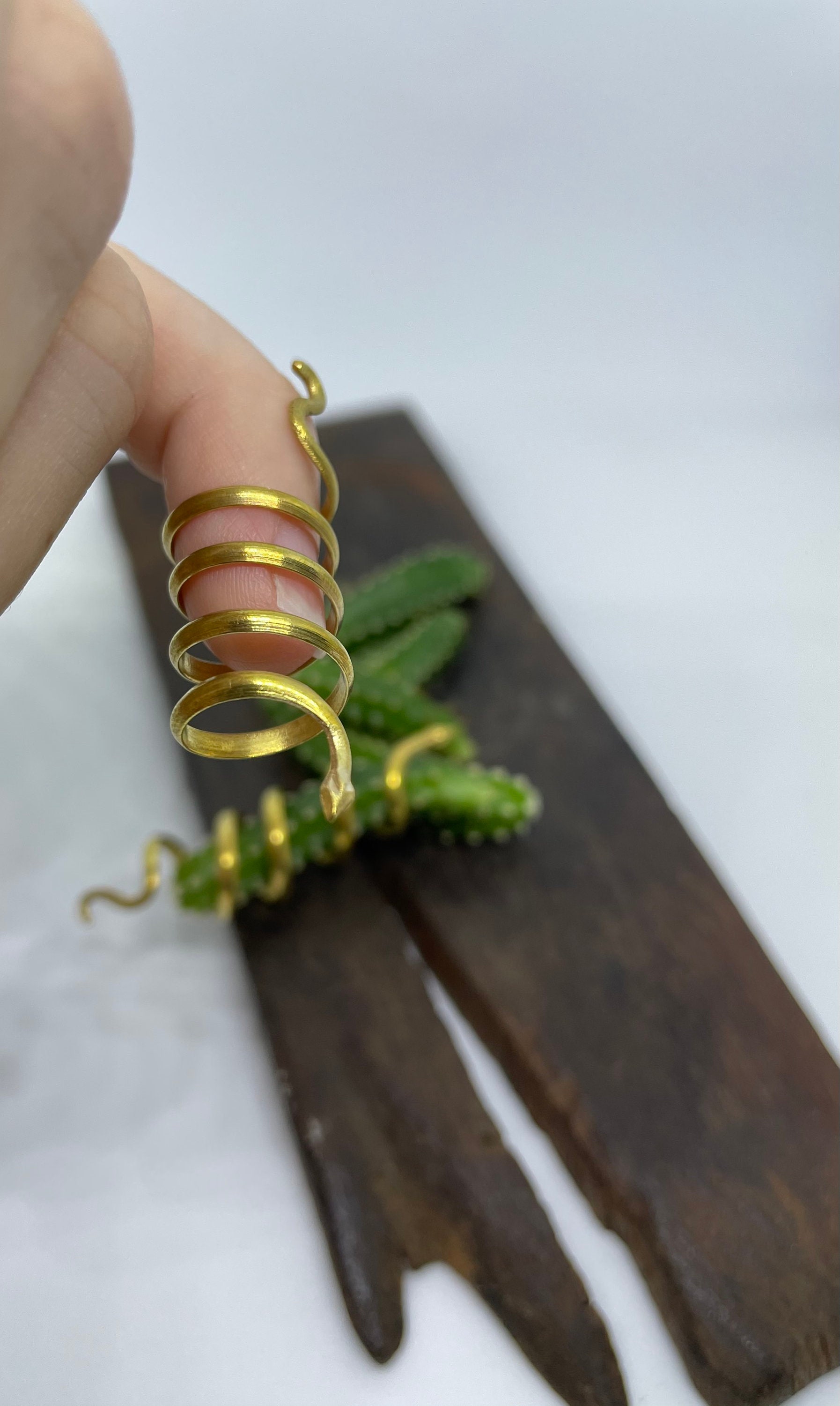 Brass Snake Twists Set of 2 Pcs Spiral Hair Accessories - Etsy