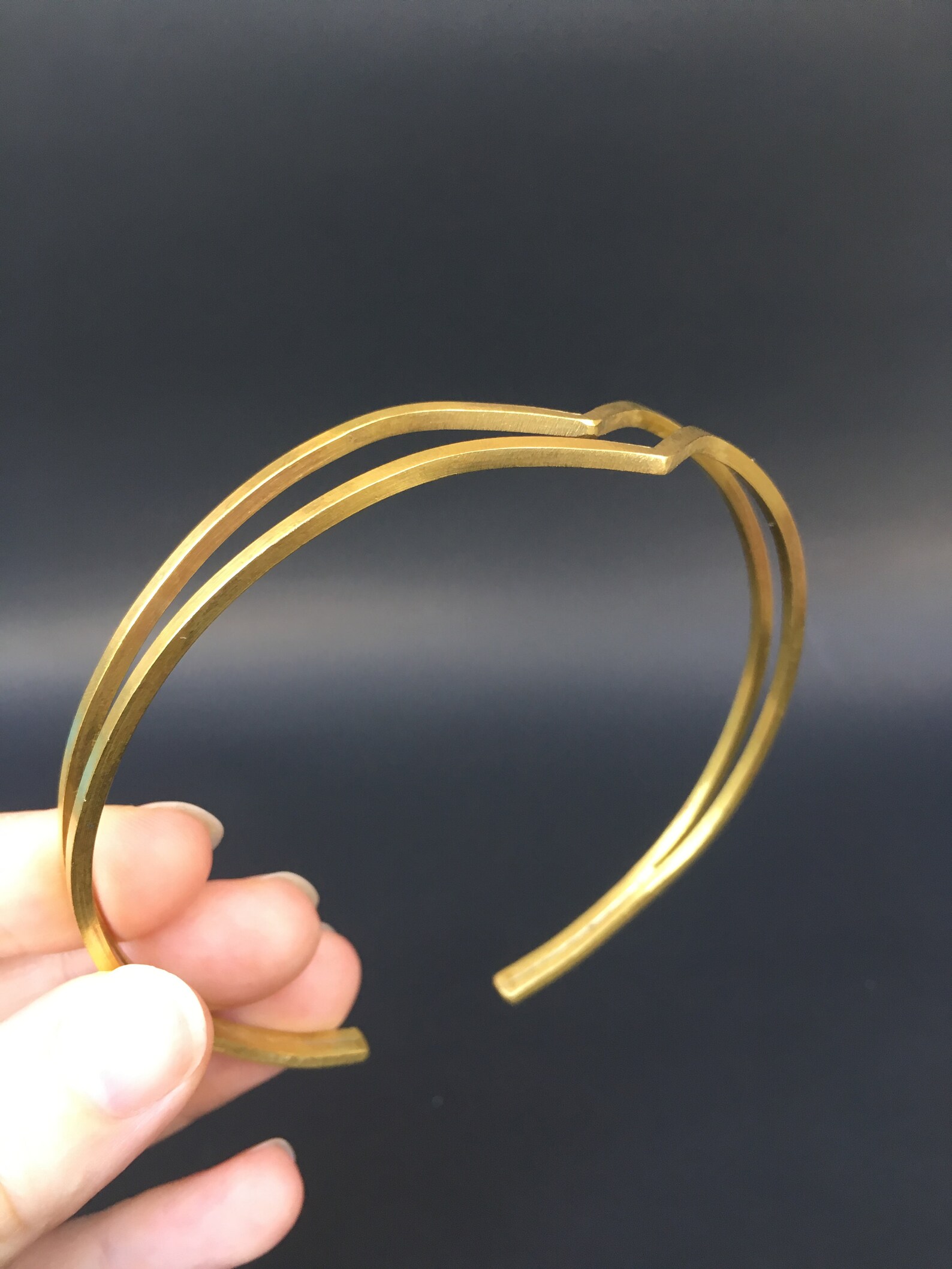 Brass Upper Arm Cuff - Double Triangle - Etsy