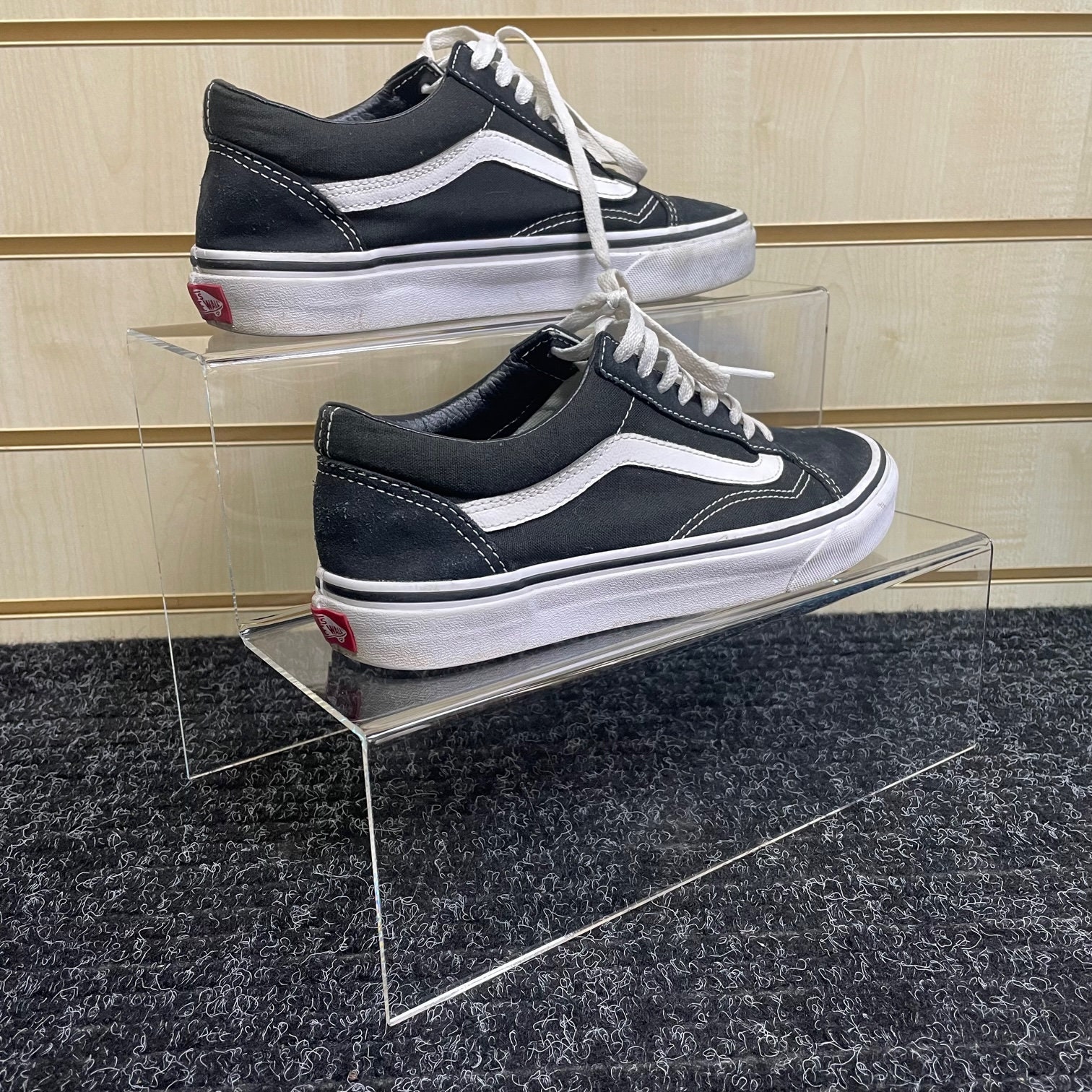2 Step Acrylic Display Stand Clear Perspex Shop Shoe 2-tier Riser ...