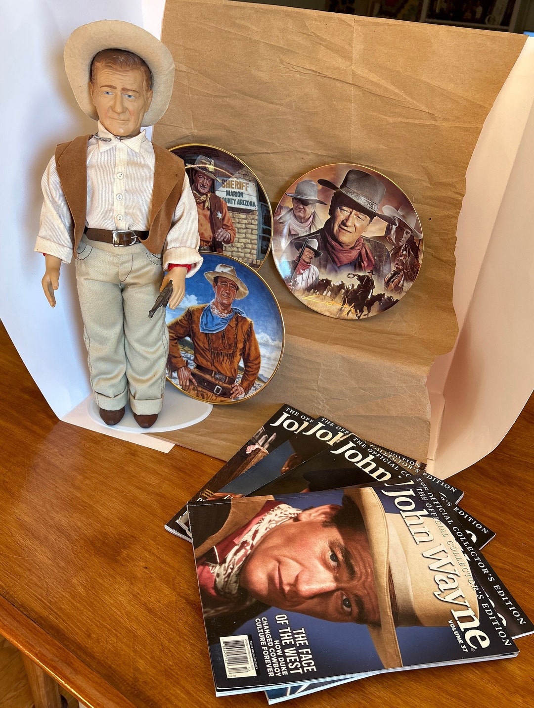 John Wayne Memorabilia, Plates, Doll, Magazines - Etsy