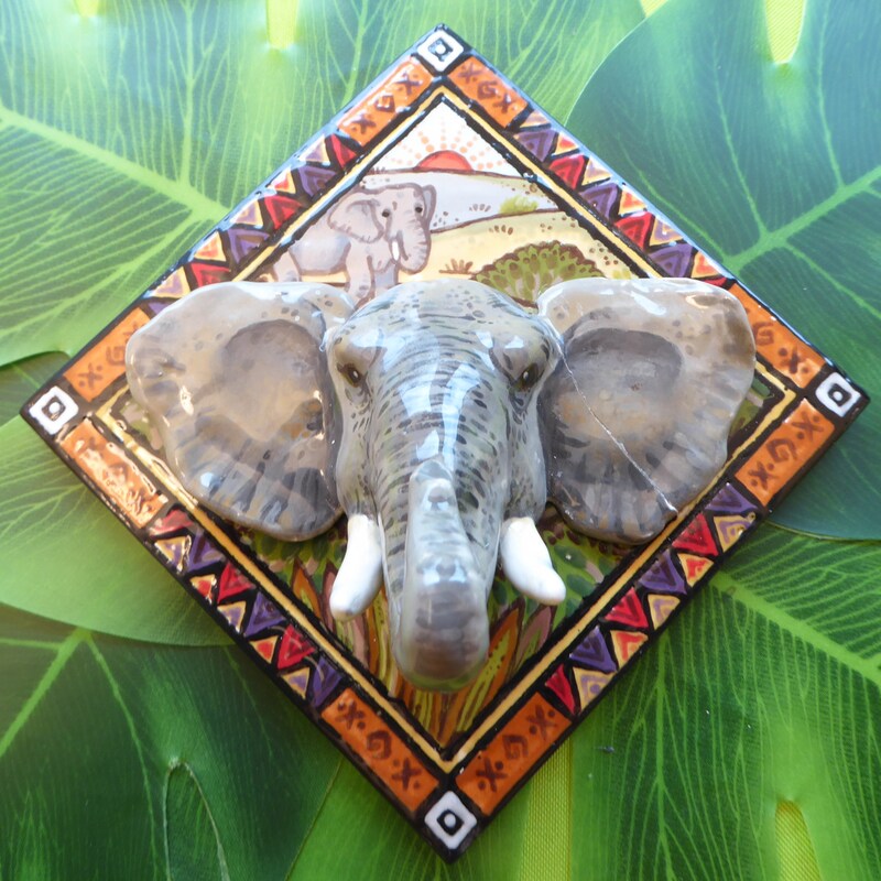 Elephant Tile - Etsy