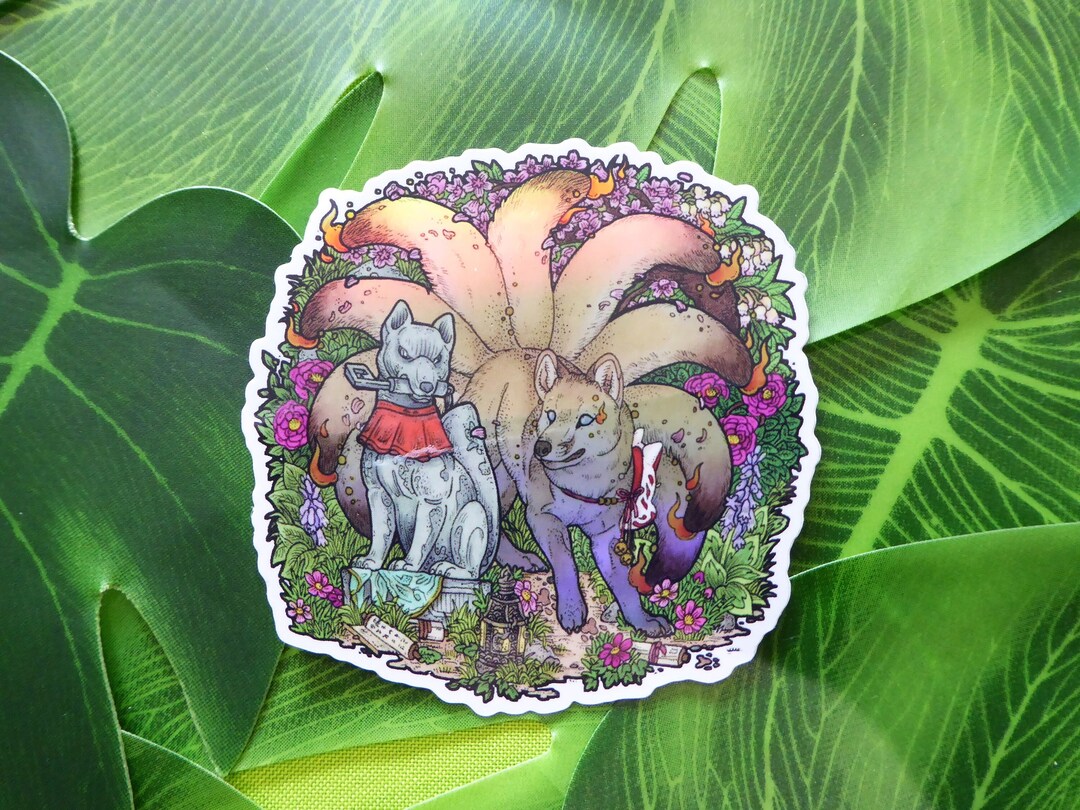 8x8cm Holographic Kitsune Sticker - Etsy
