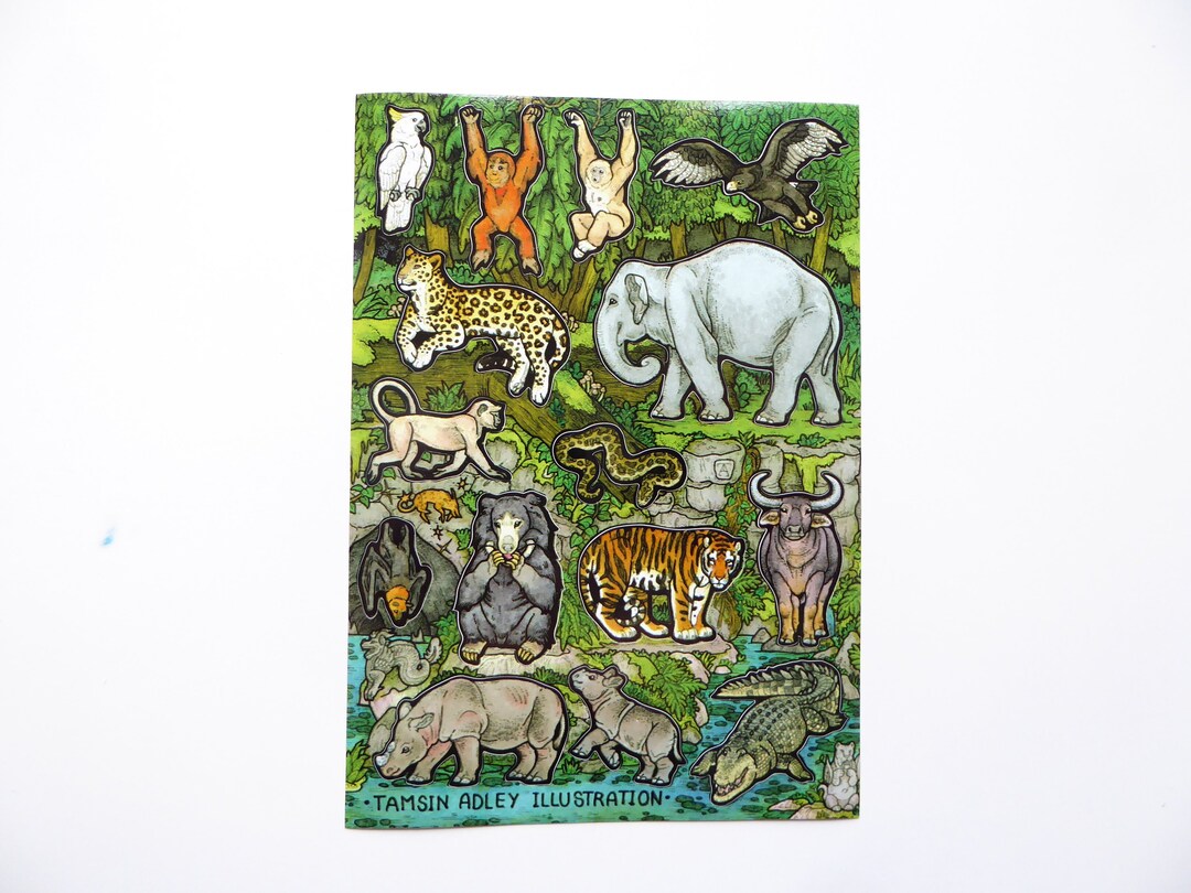 A6 Asian Jungle Sticker Sheet - Etsy