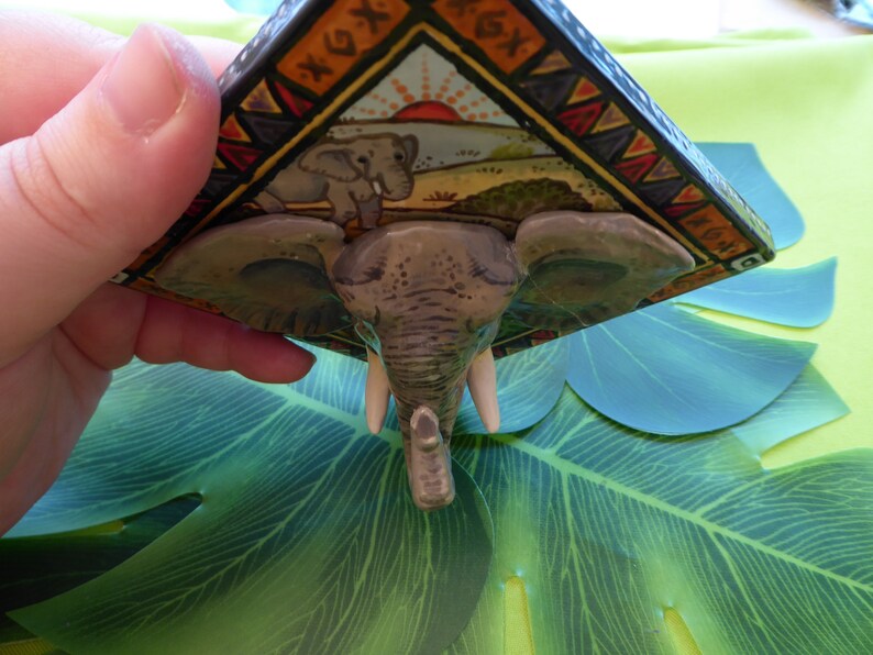 Ceramic Elephant Wall Tile - Etsy