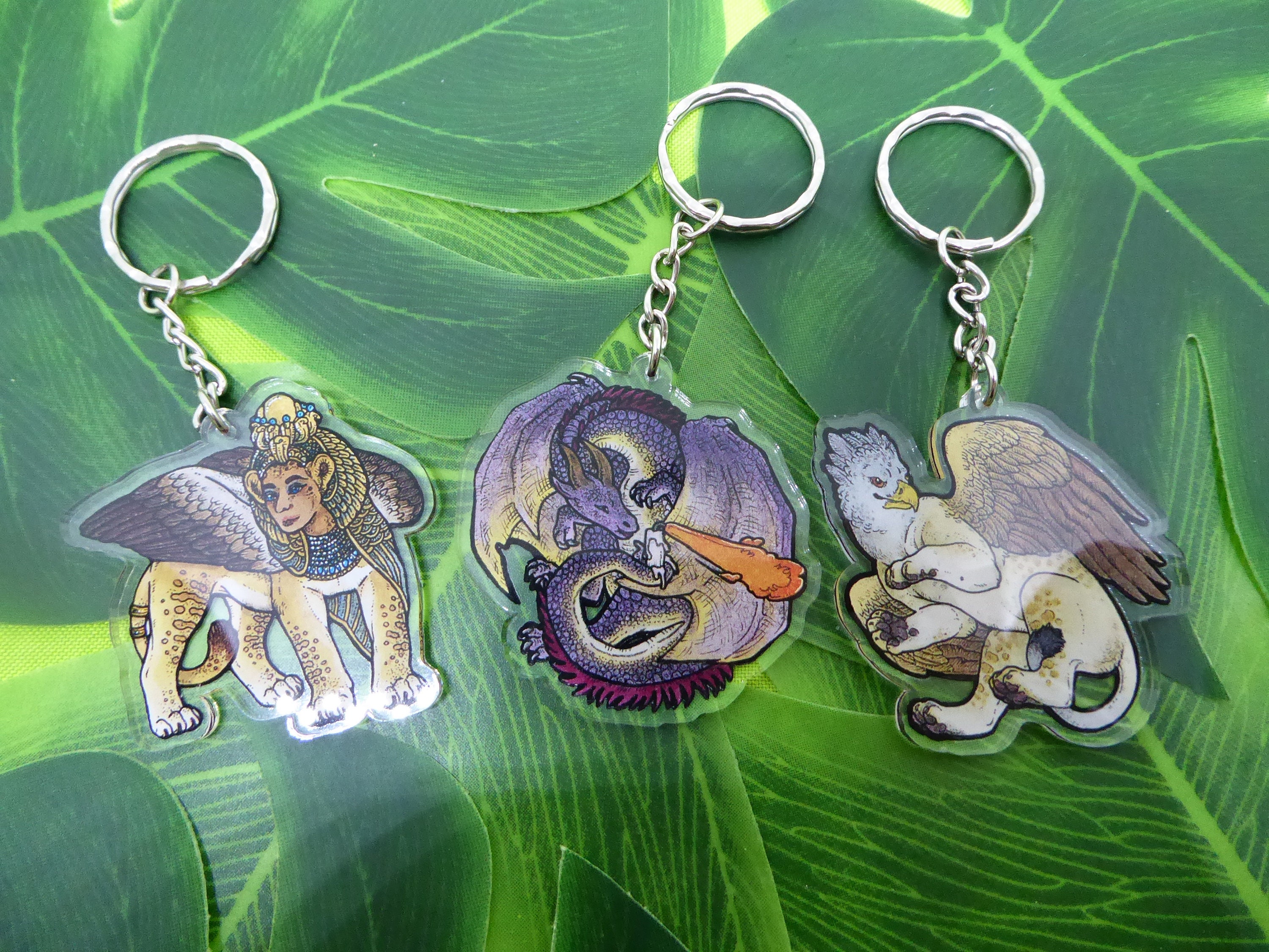 3 Clear Acrylic Keychains Set - Etsy