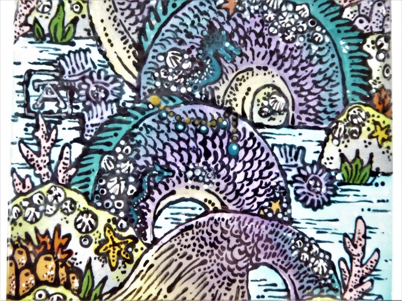 Painted Ceramic Mermaid Hanging Tile - Etsy