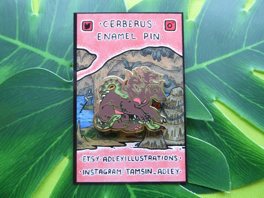 Gold Plated Cerberus Enamel Pin - Etsy