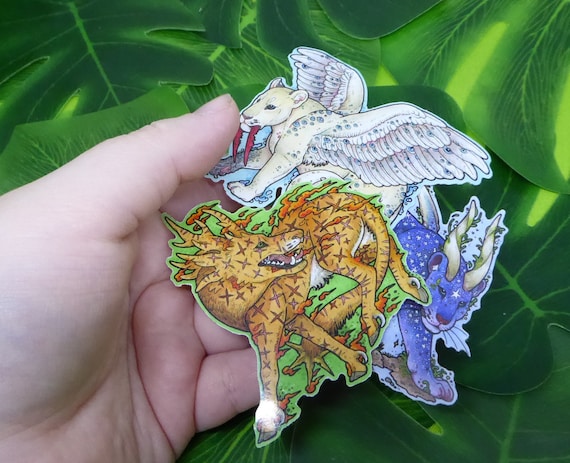 8x8cm Stickers of Mythical Creatures - Etsy