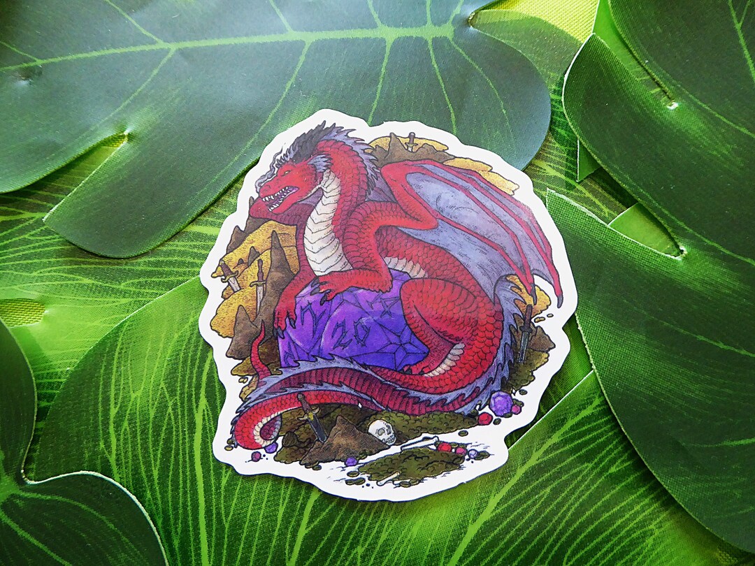 Metallic Red Dragon Sticker - Etsy