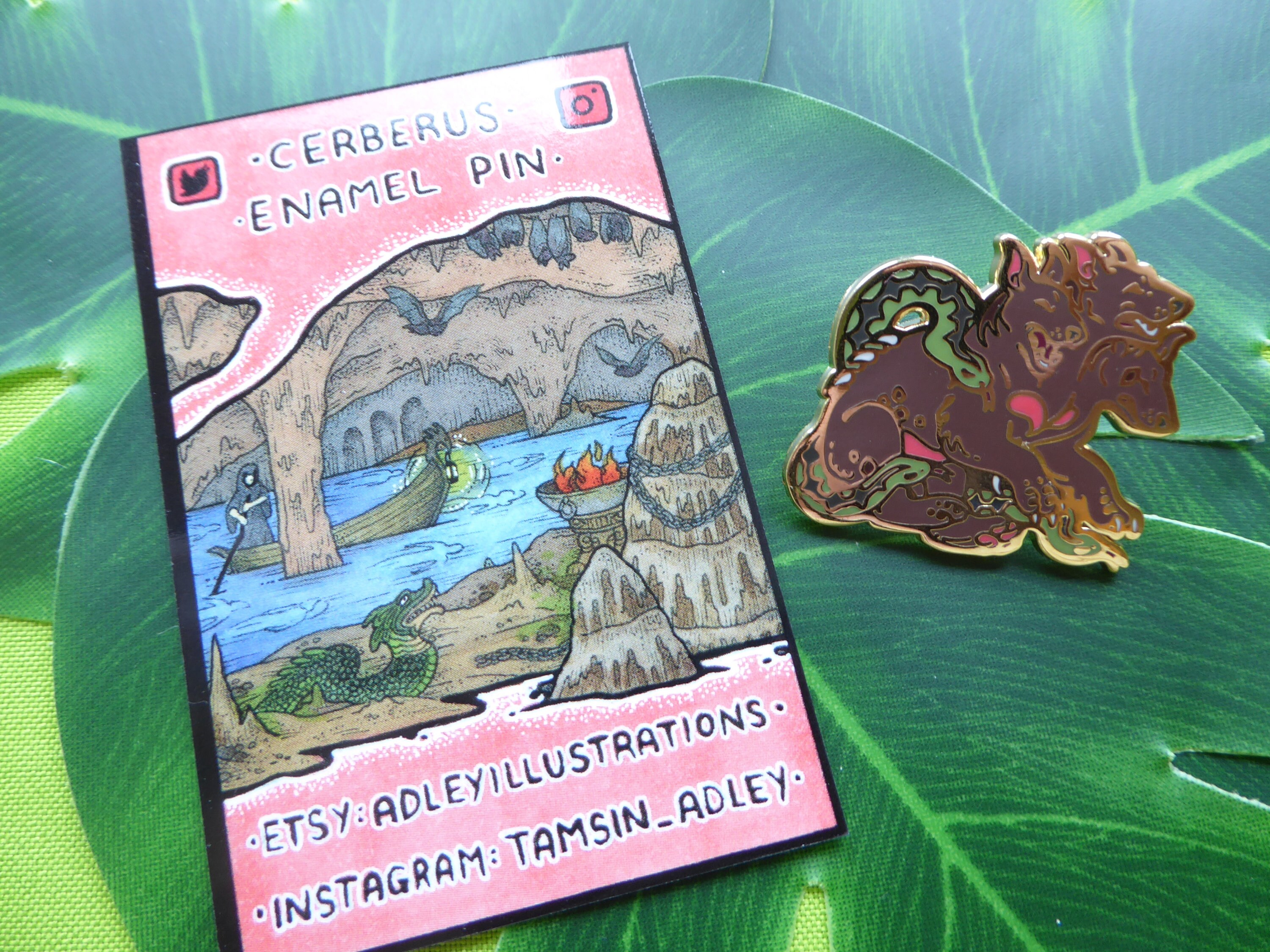 Gold Plated Cerberus Enamel Pin | Etsy