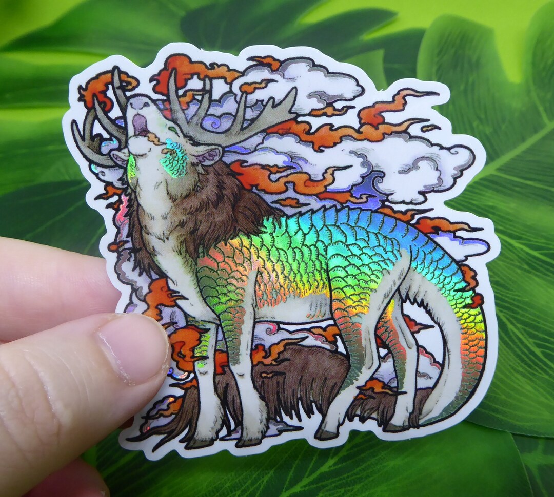 8x8cm Holographic Kirin Sticker - Etsy