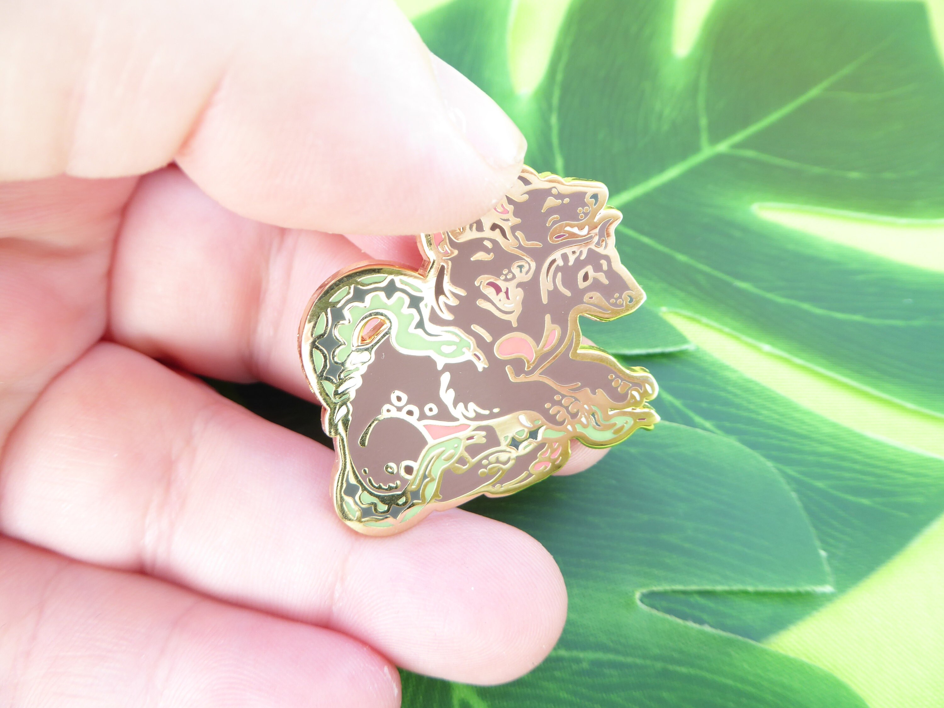 Gold Plated Cerberus Enamel Pin | Etsy