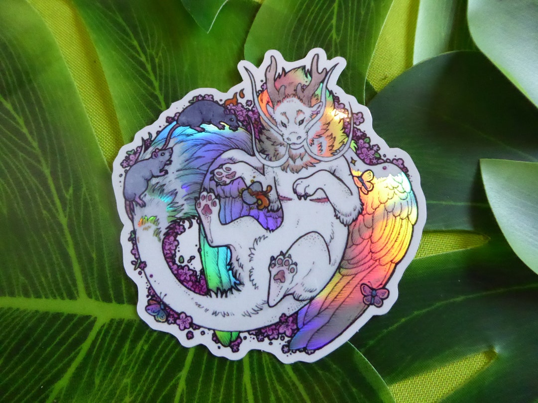 Holographic Trans Masc Pride Dragon Sticker - Etsy