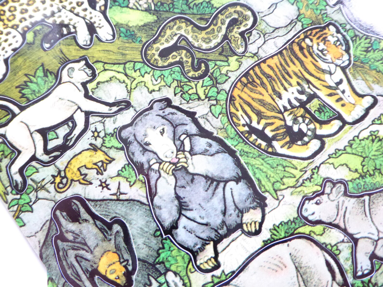 A6 Asian Jungle Sticker Sheet - Etsy