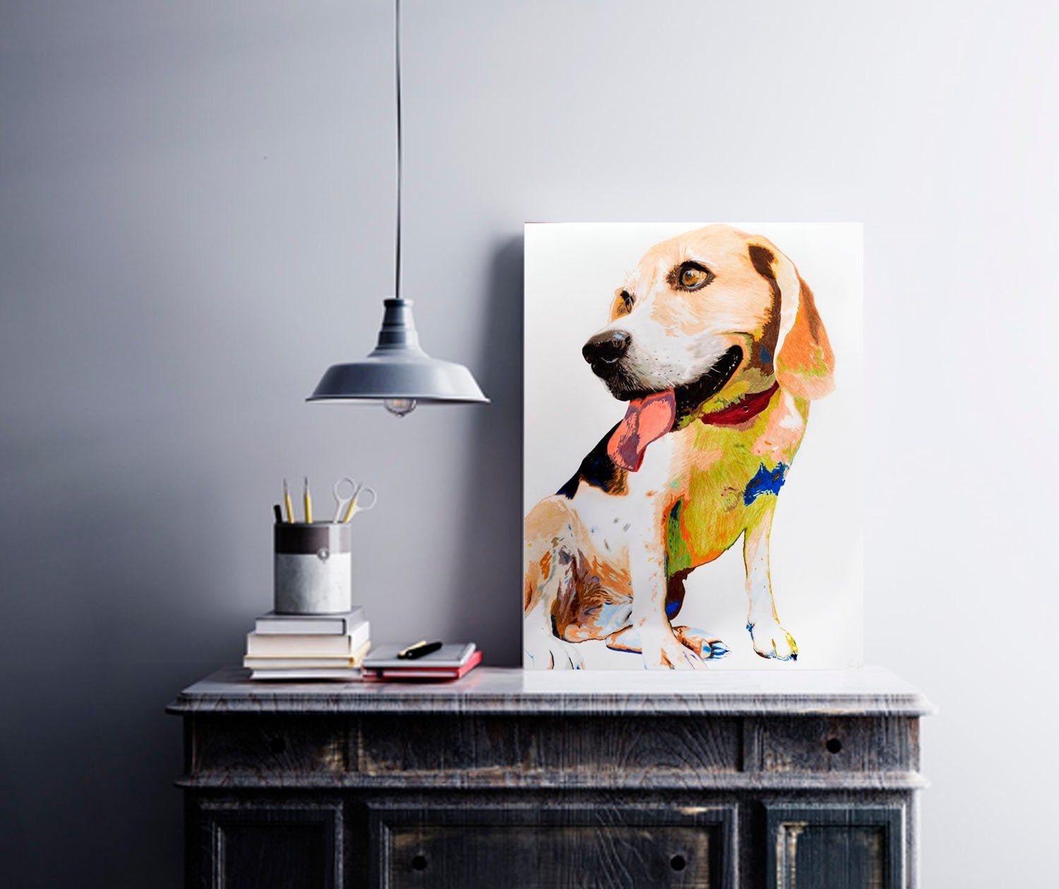 Beagle Original Painting Print, Beagle Draw, Custom Beagle Print ...
