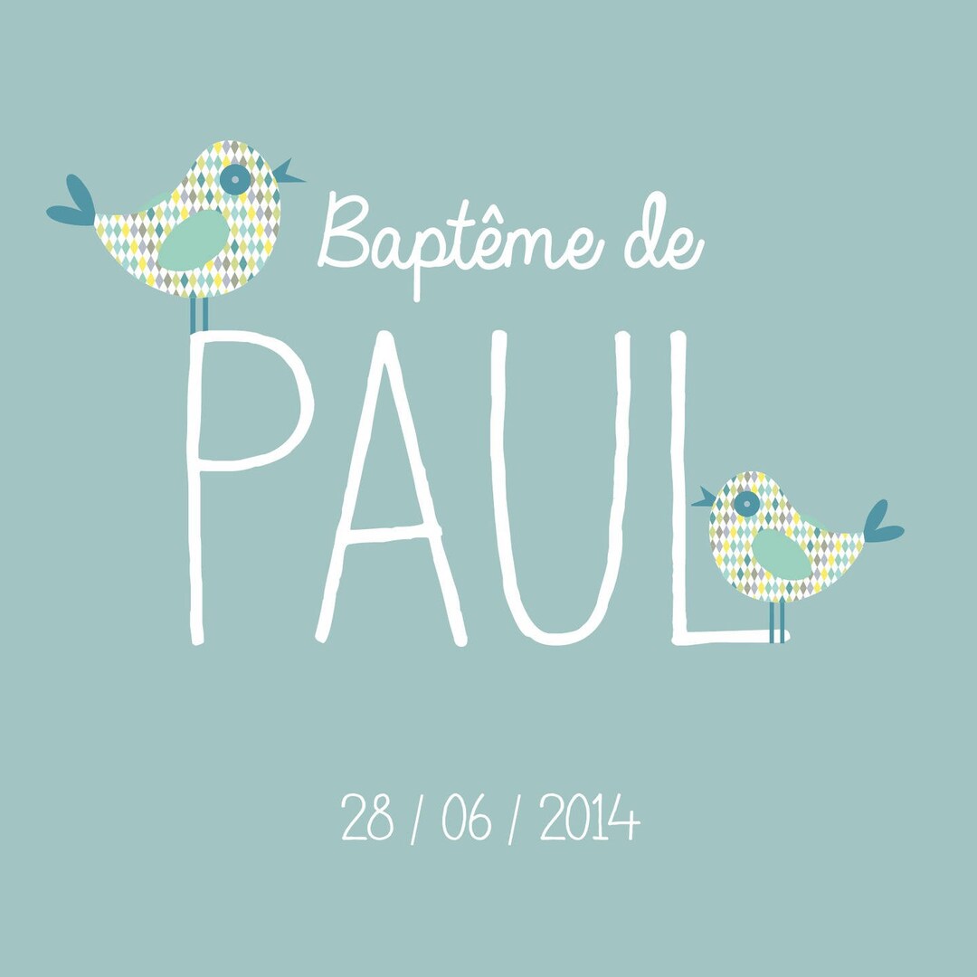 Baptism Invitation / / Birds - Etsy