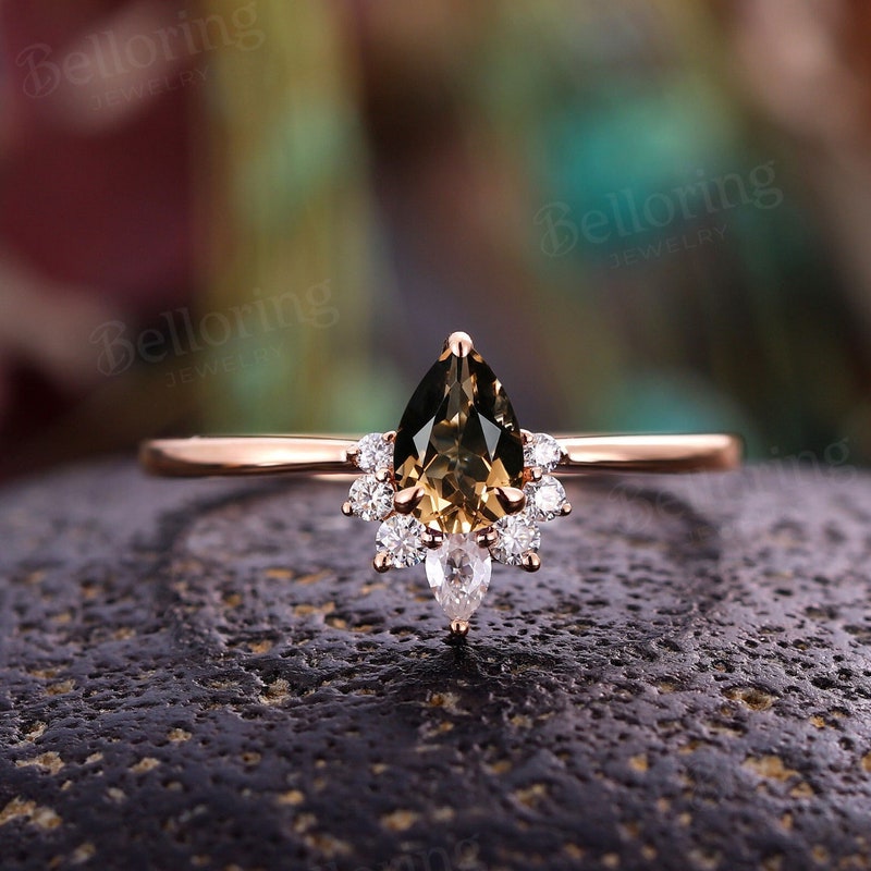 Quartz Engagement Ring - Etsy