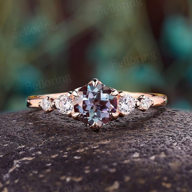 Lab Round Engagement Ring - Etsy