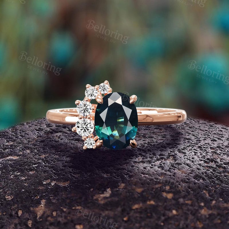 Sapphire Ring Asymmetrical - Etsy