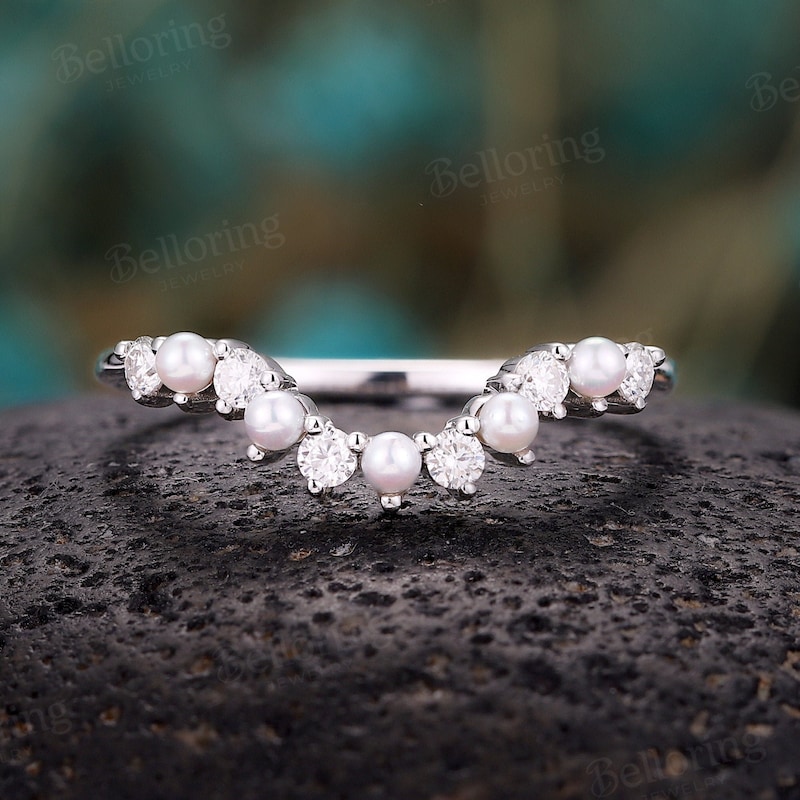 Pearl Wedding Band - Etsy