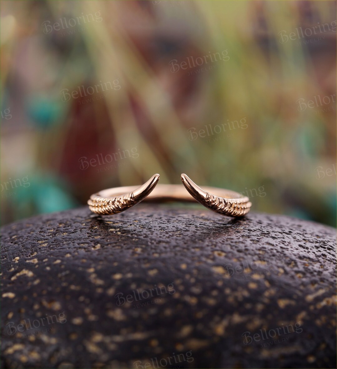 Vintage Open Wedding Band,art Deco 14K Rose Gold Stacking Bands,antique ...