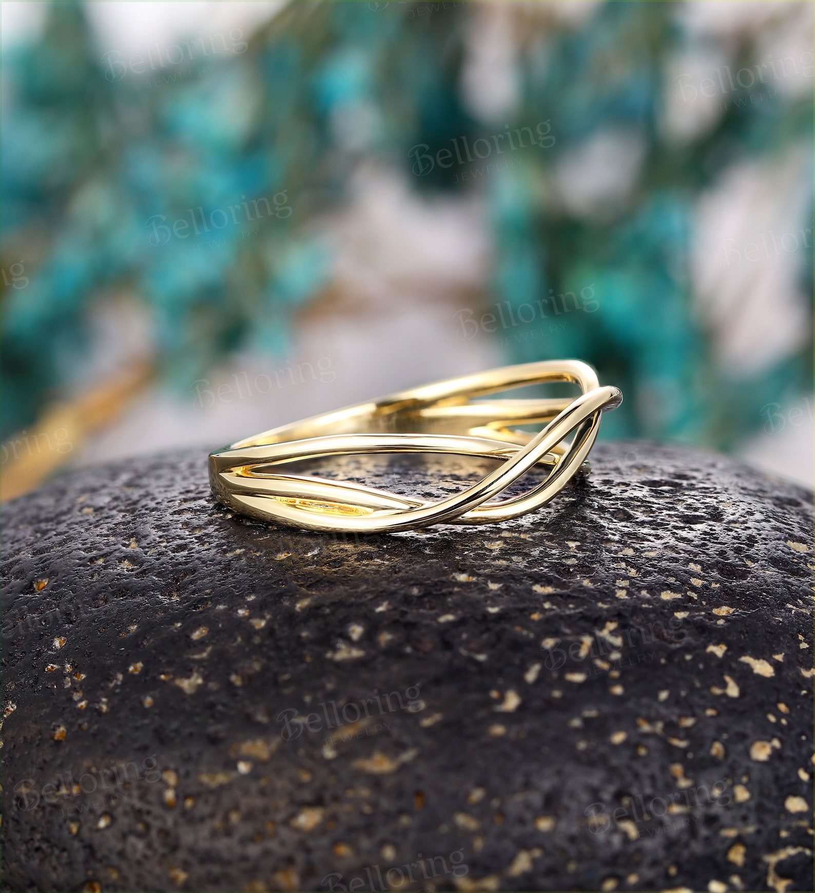 Vintage Celtic Wedding Band 14k Yellow Gold Knot Stacking - Etsy