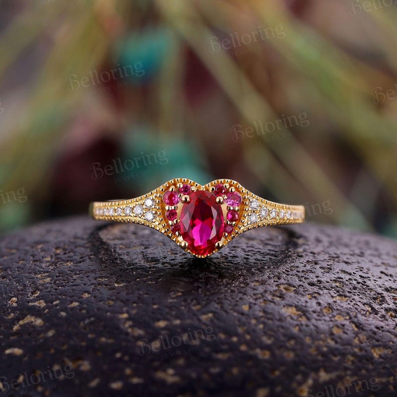 Rose Gold Heart Ring - Etsy