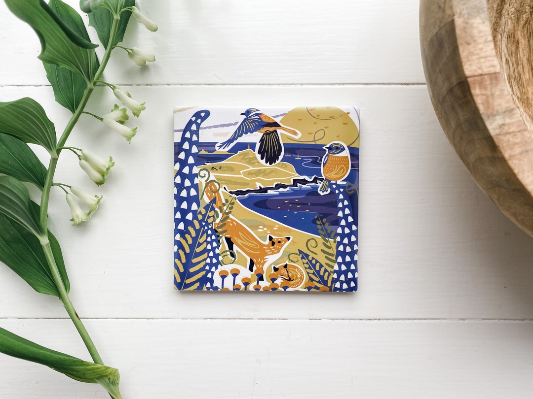 Cape Cornwall Cornwall Ceramic Coaster. Great Cornish Gift - Etsy 日本