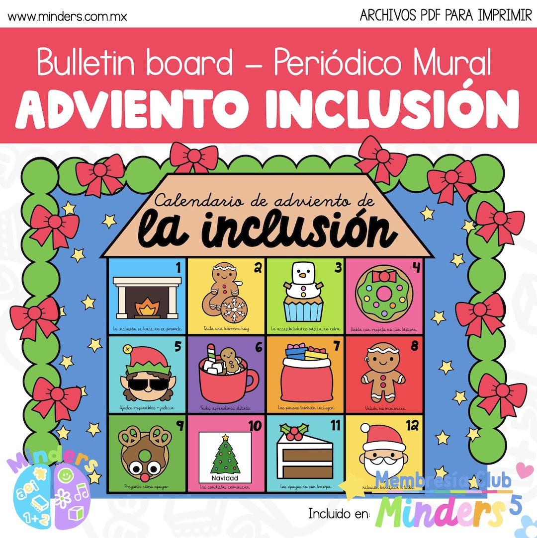Inclusion Advent Calendar – Bulletin Board / Christmas Bulletin - Etsy