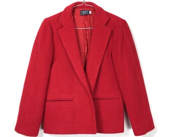 Red wool jacket | Etsy