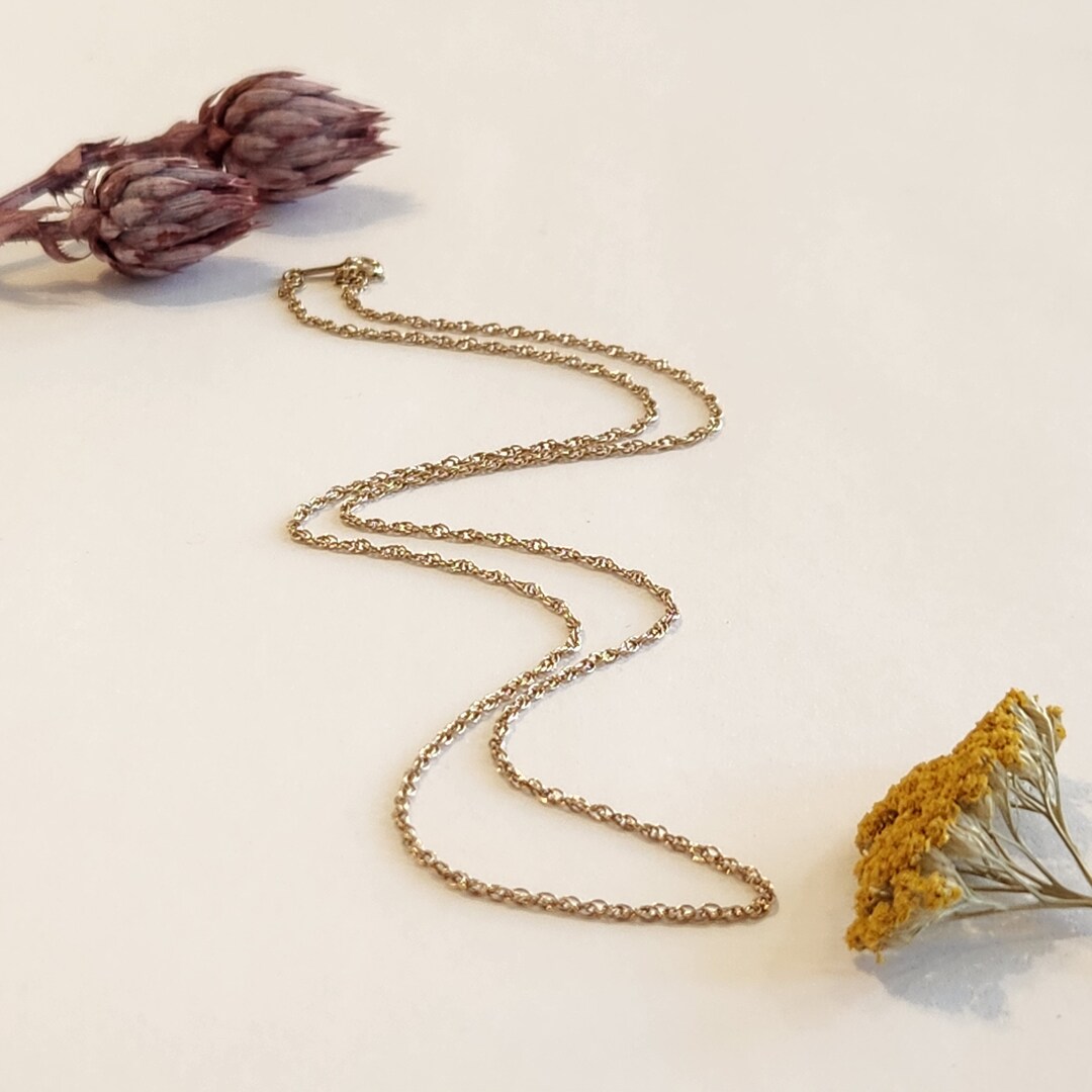 10k Yellow Gold Open Rope Link Chain - Etsy