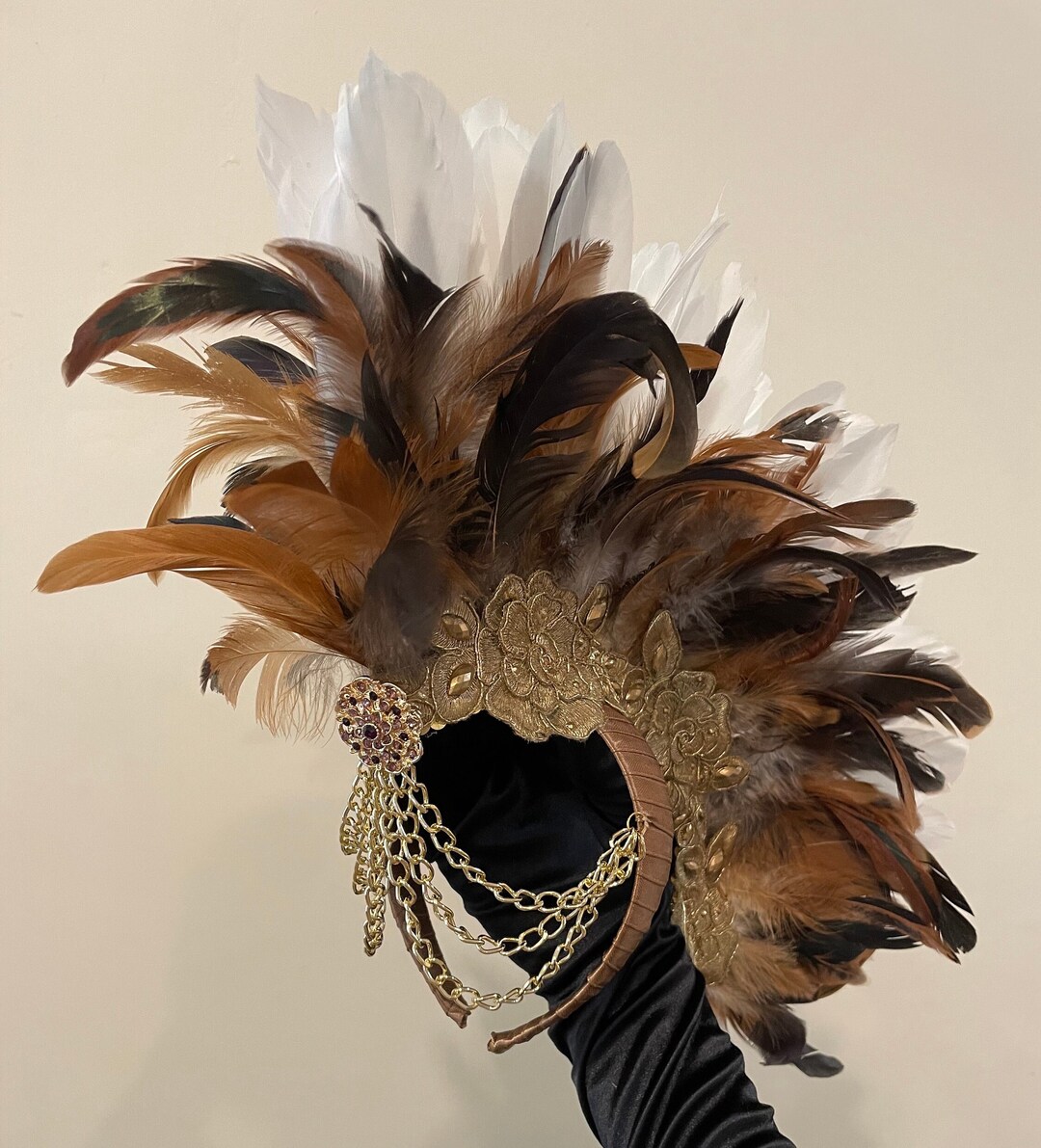 The Boho Cabaret Deluxe Feather Mohawk Headpiece • Burner Festival ...
