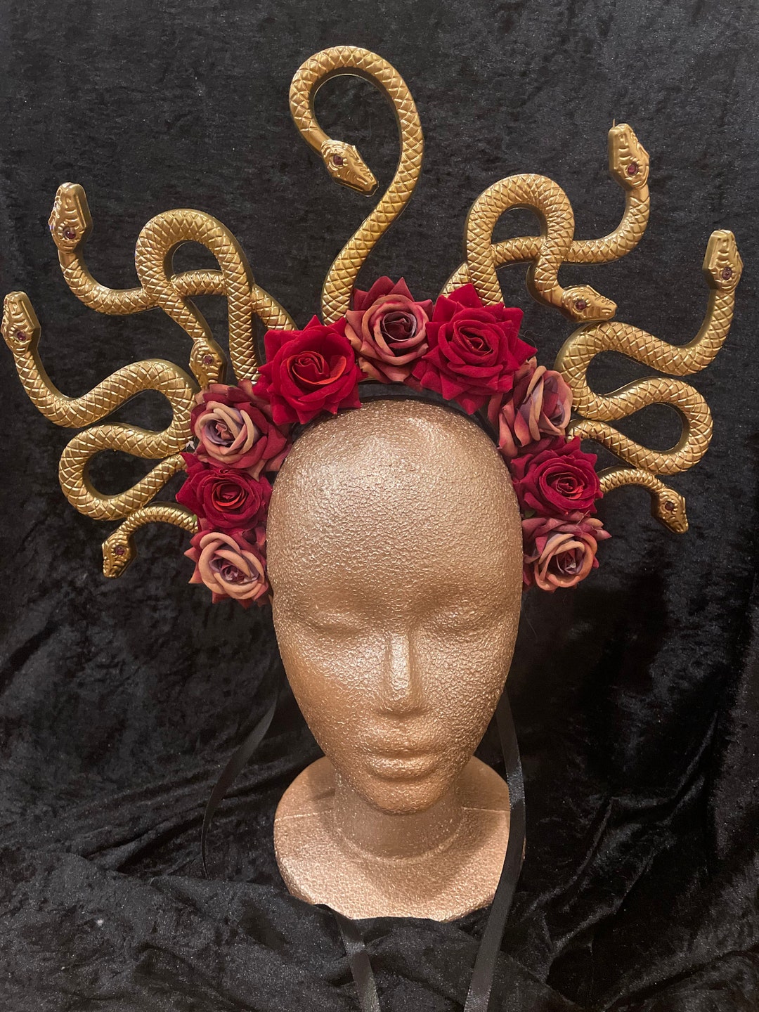 Medusa Crown Floral Snake Headpiece Halloween Burlesque Costume - Etsy