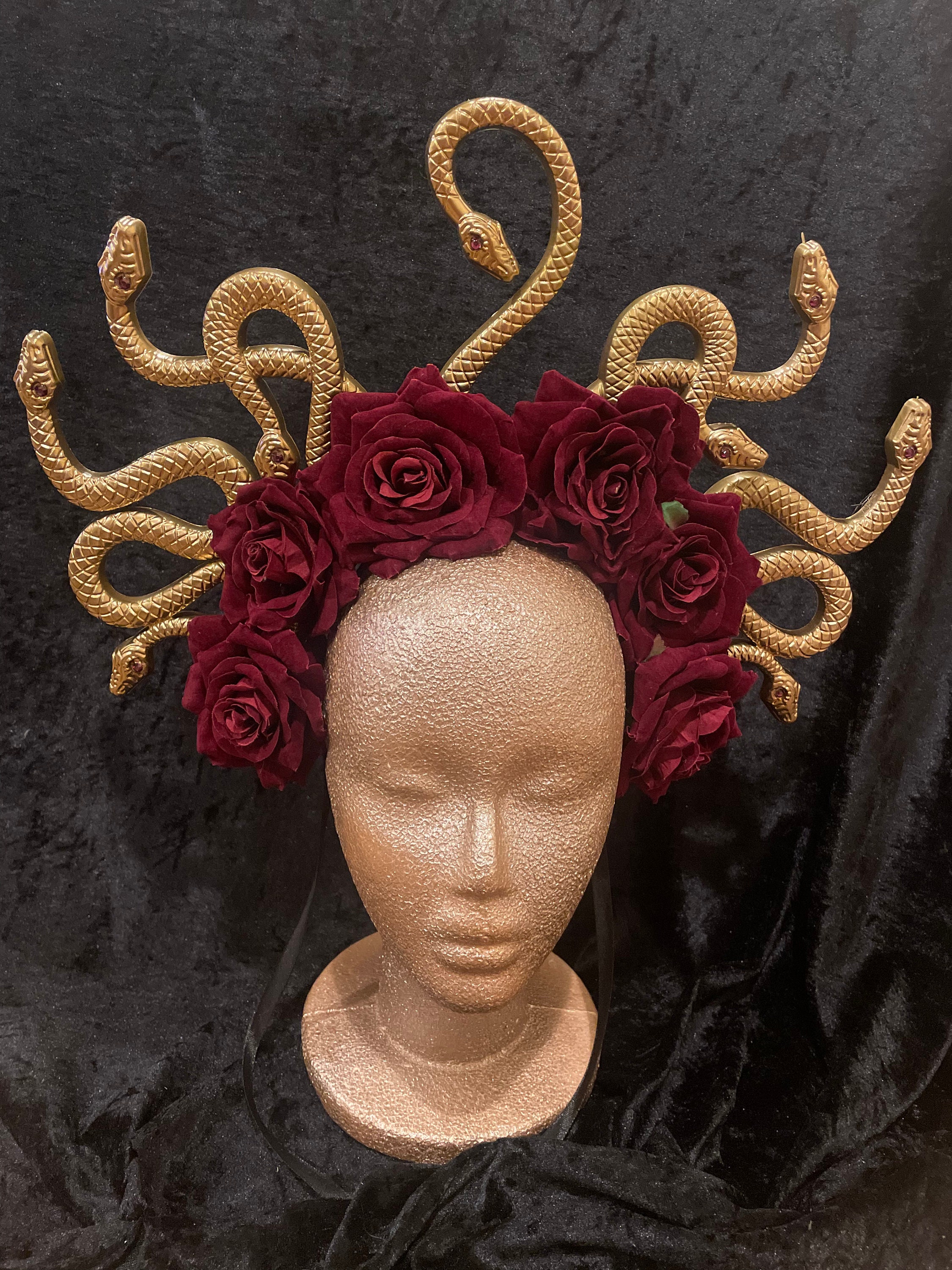 Medusa Crown • Floral Snake Headpiece • Halloween Burlesque Costume - Etsy