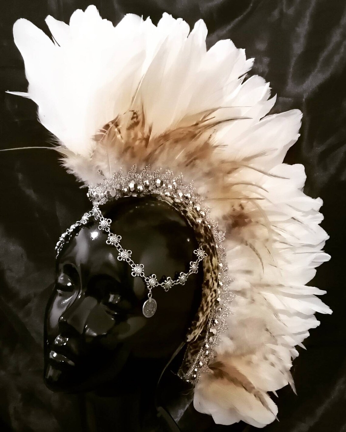 Feather Mohawk Headpiece Burner Performance Festival - Etsy