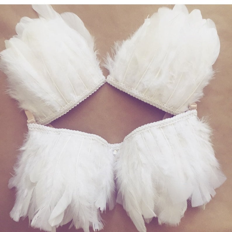 Dark Angel Bra Feather Festival Bra | Etsy
