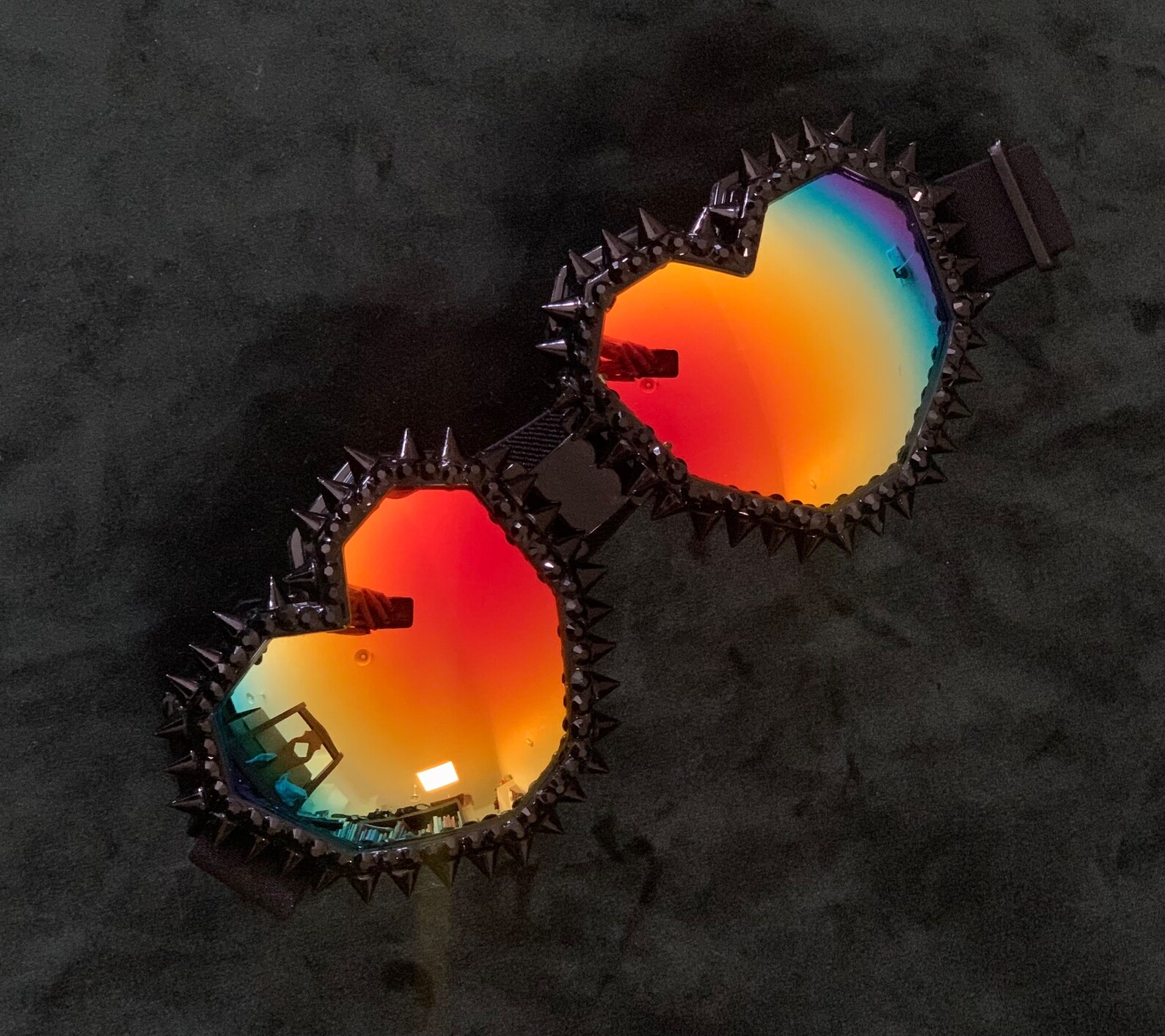 Burning Heart Goggles • Studded Heart Shaped Burner Goggles With Mirror ...
