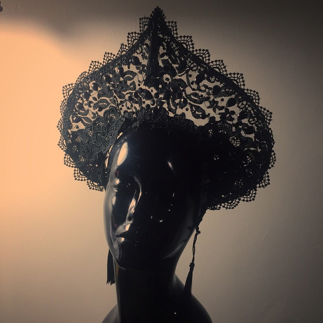 The Priestess Crown • Lace and Rhinestone Headpiece • - Etsy