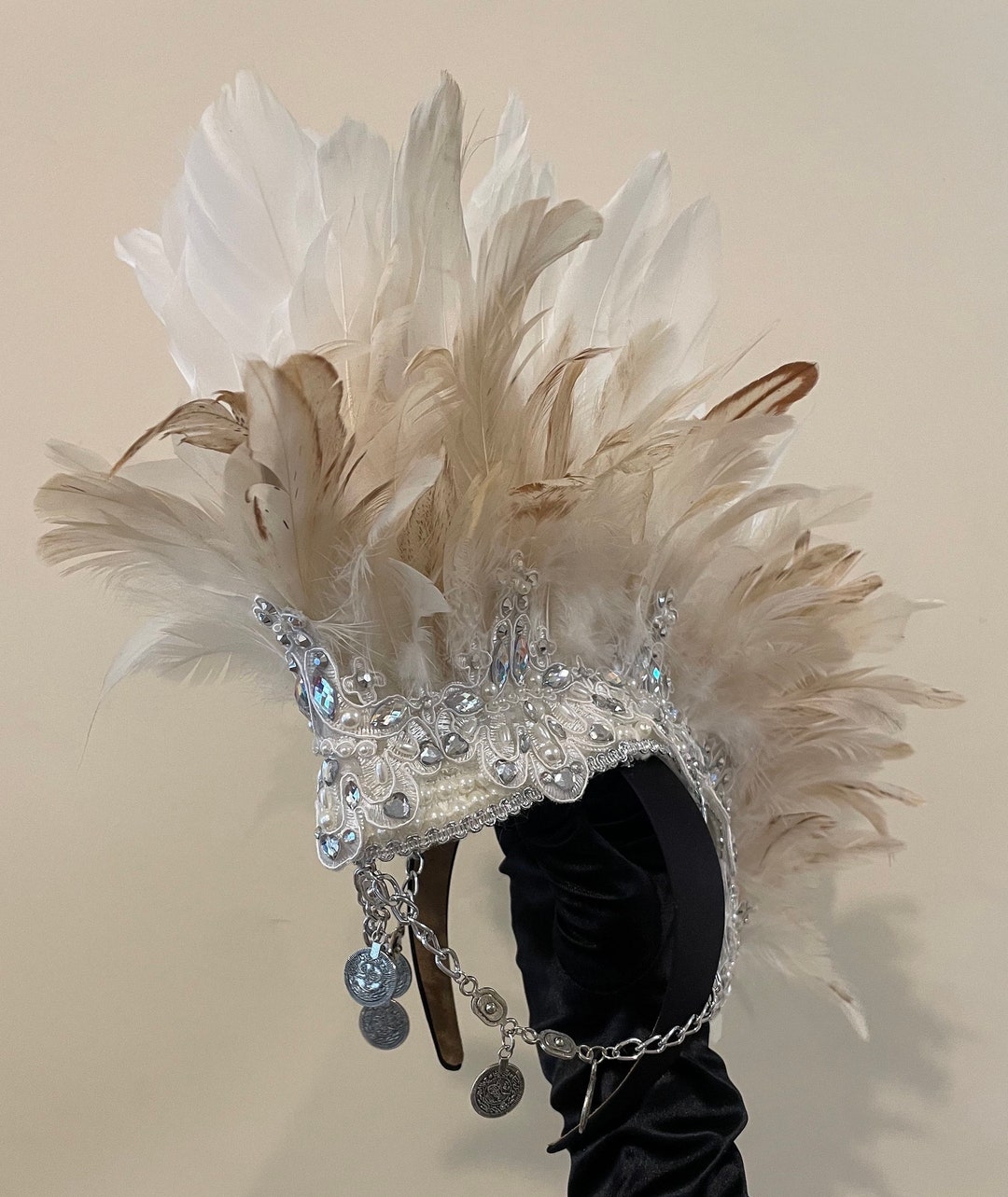 The Vegas Cabaret Deluxe Feather Mohawk Headpiece • Burner Festival ...
