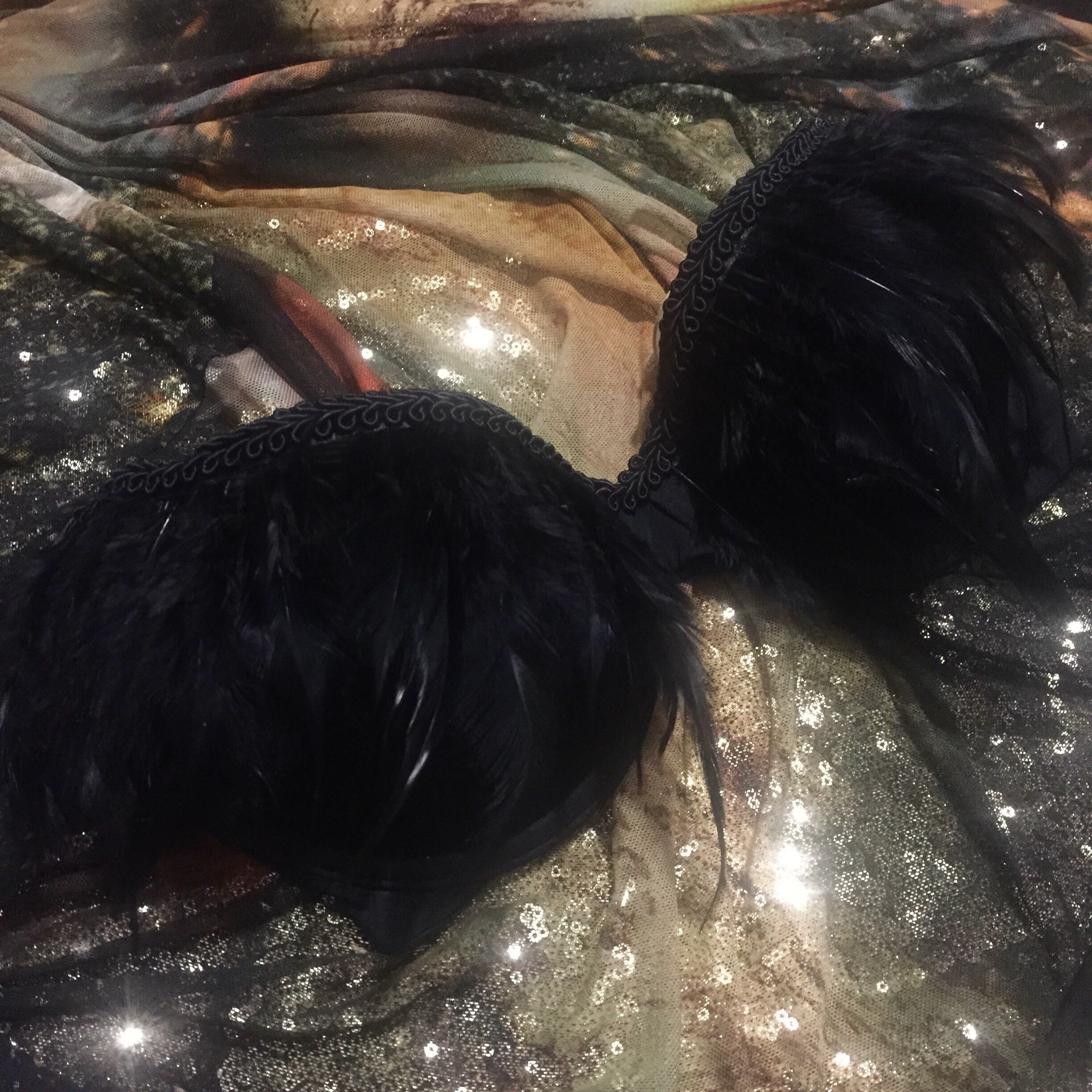 Dark Angel Feather Bra • Black Festival Rave Outfit • Gothic Burlesque ...