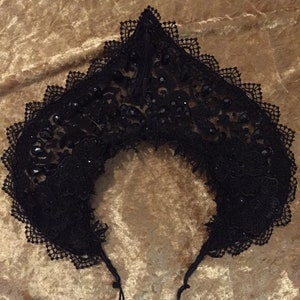 The Priestess Crown • Lace and Rhinestone Headpiece • - Etsy