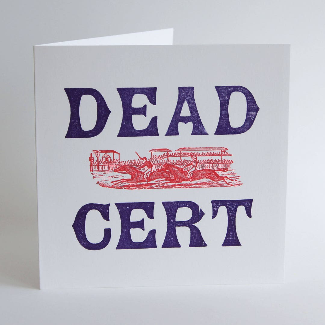 Dead Cert - Letterpress Printed Greetings Card - Etsy