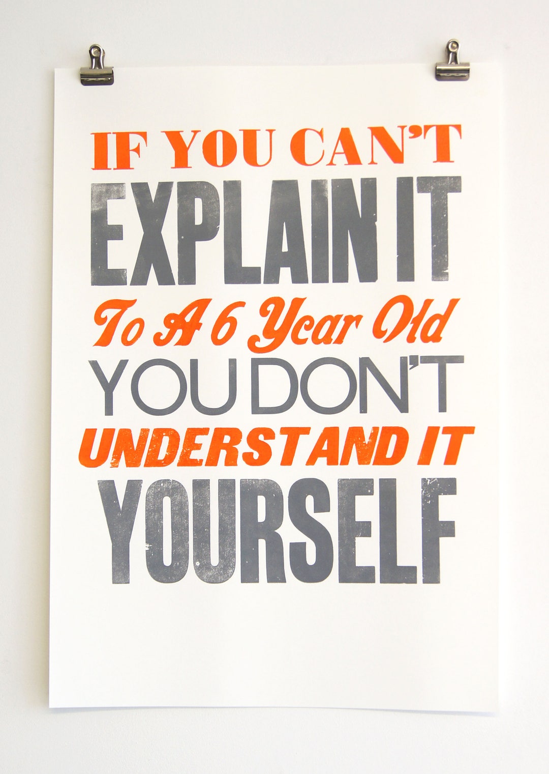 Explain It Large Letterpress Print - Etsy
