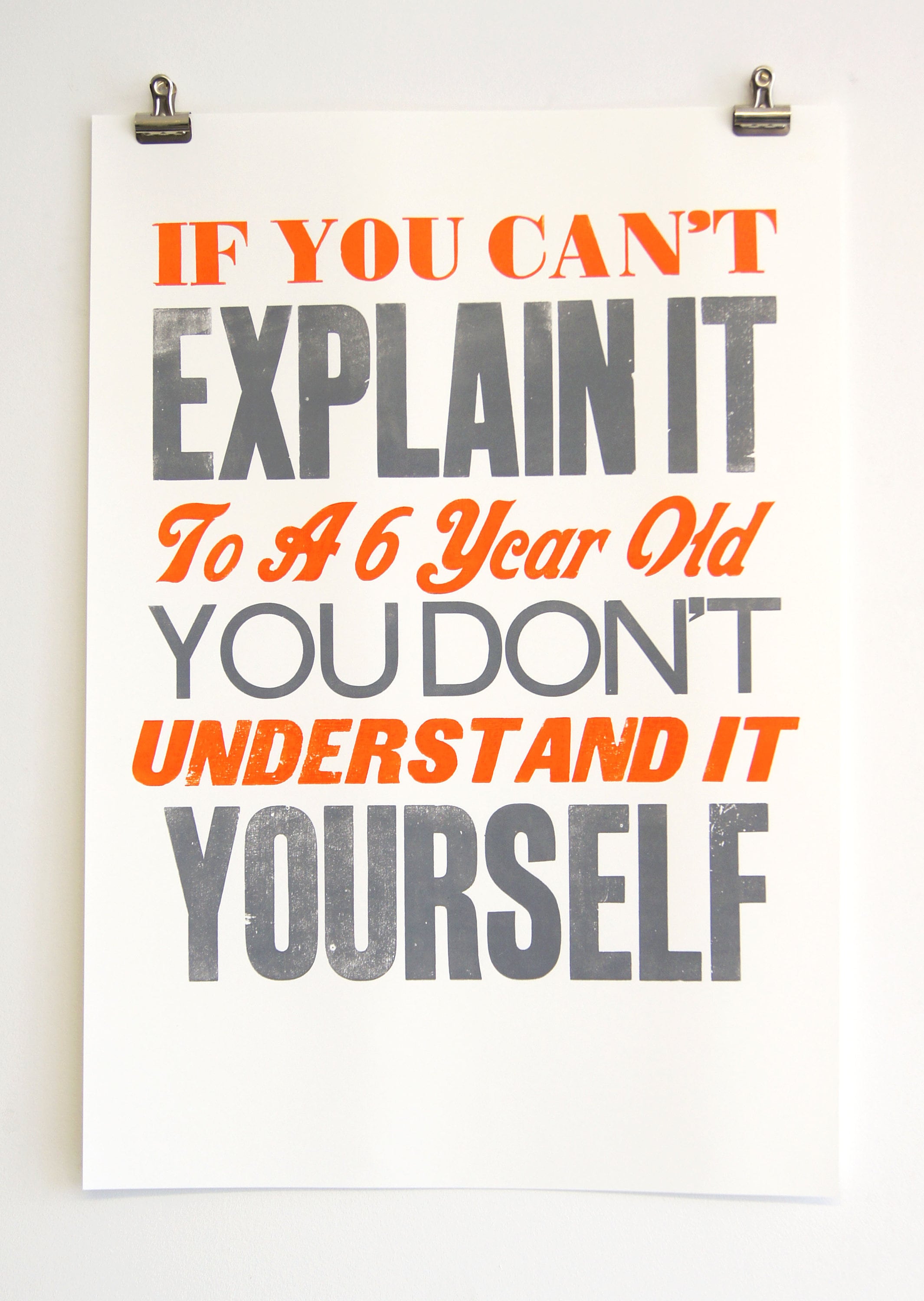 Explain It Large Letterpress Print - Etsy