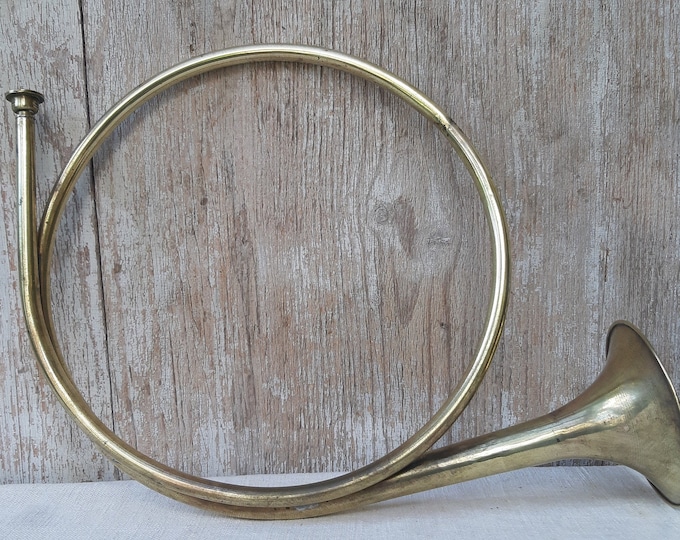 Vintage Large French Hunting Horn Bugle Brass French Horn About 60 70s ...
