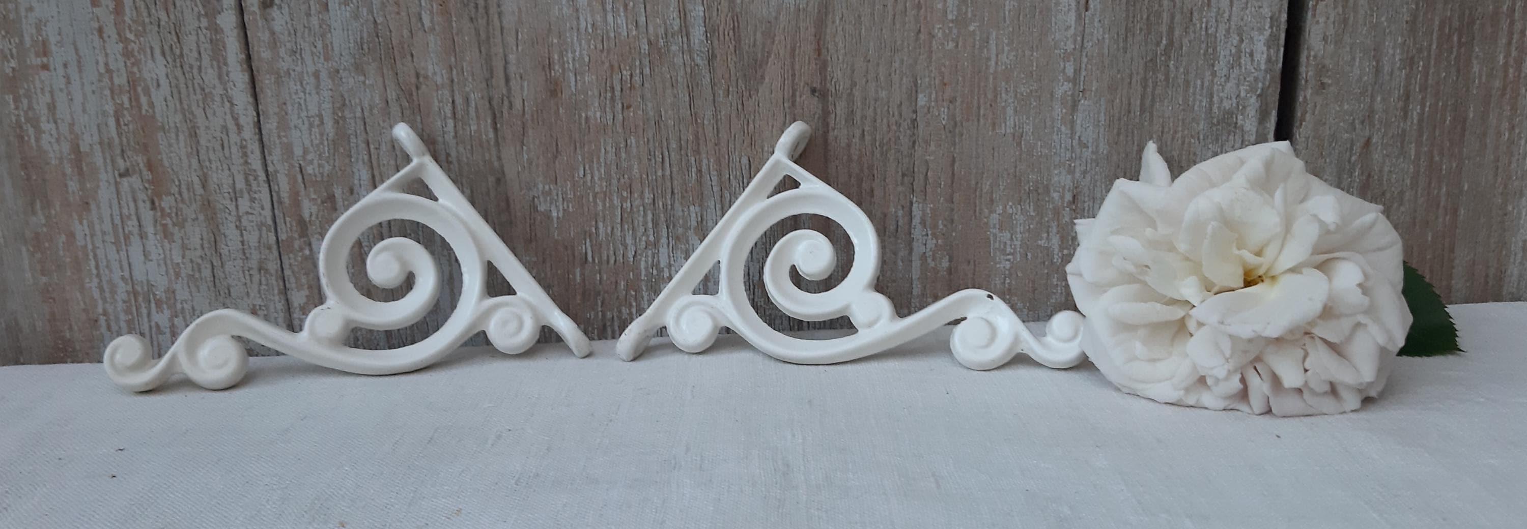 Rare! 2 Antique French Shelf Brackets * Shelf Supports * Cast Iron ...